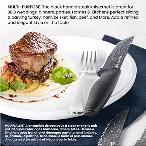 Granitestone Nutriblade 6-Piece Steak Knives with Comfortable Handles, Stainless Steel Serrated Blades โ Dishwasher-safe and Rust-proof Steak Knife For Home and Restaurant Use As Seen On TV