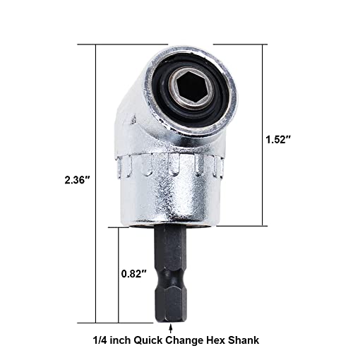 AUTOTOOLHOME Flexible Drill Bit Extension with Right angle Drill Adapter Flex Shaft for Electric Screwdriver Power Impact Drill Magnetic Hex Shank Quick Change 11.5" Long