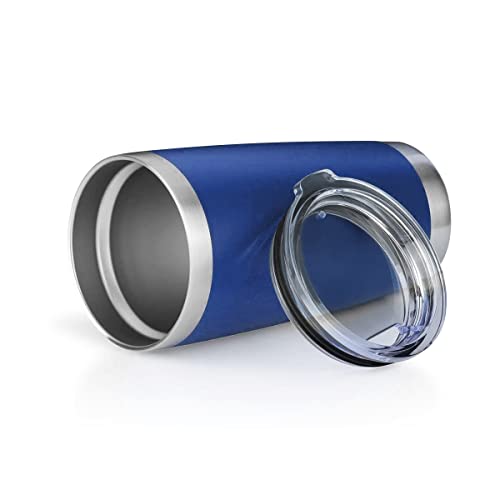 EcoMozz 20oz Tumbler Stainless Steel Vacuum Insulated Mug with Lid, Double Wall Travel Mug, Durable Powder Coated Coffee Cup, Suitable for Ice Drinks and Hot Beverage(New Blue 6 pack)