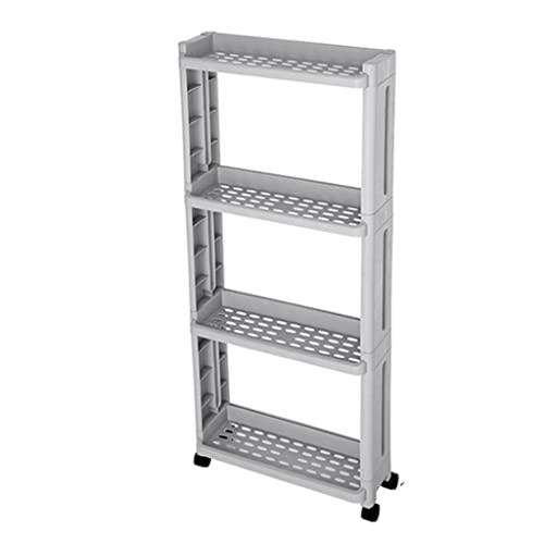MBBJM Kitchen Storage Rack for Goods Fridge Side Shelf Removable with Wheels Bathroom Organizer Shelf Gap Holder ( Color : D , Size : 40*32*13.8cm )