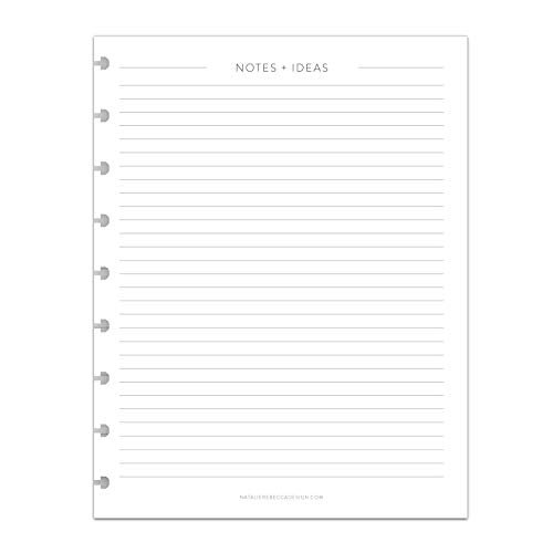 BetterNote Notes Refill Pages for Discbound Notebooks, fits Classic Happy Planner, Levenger Circa, TUL, Staples Arc, InkWell Press, Talia (Classic- 25 Sheets, 9-Disc, 7"x9.25")