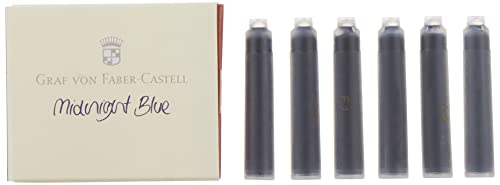 Graf von Faber-Castell Ink Cartridges, Set of 6, Midnight Blue, 141107