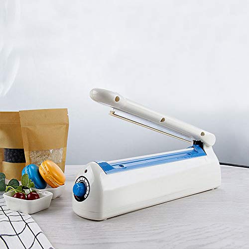 LabZhang 12inch Impulse Bag Sealer,Impulse Heat Sealer,Manual Poly Bag Heat Sealer Heat Seal Closer with 1 Replacement Kit,White