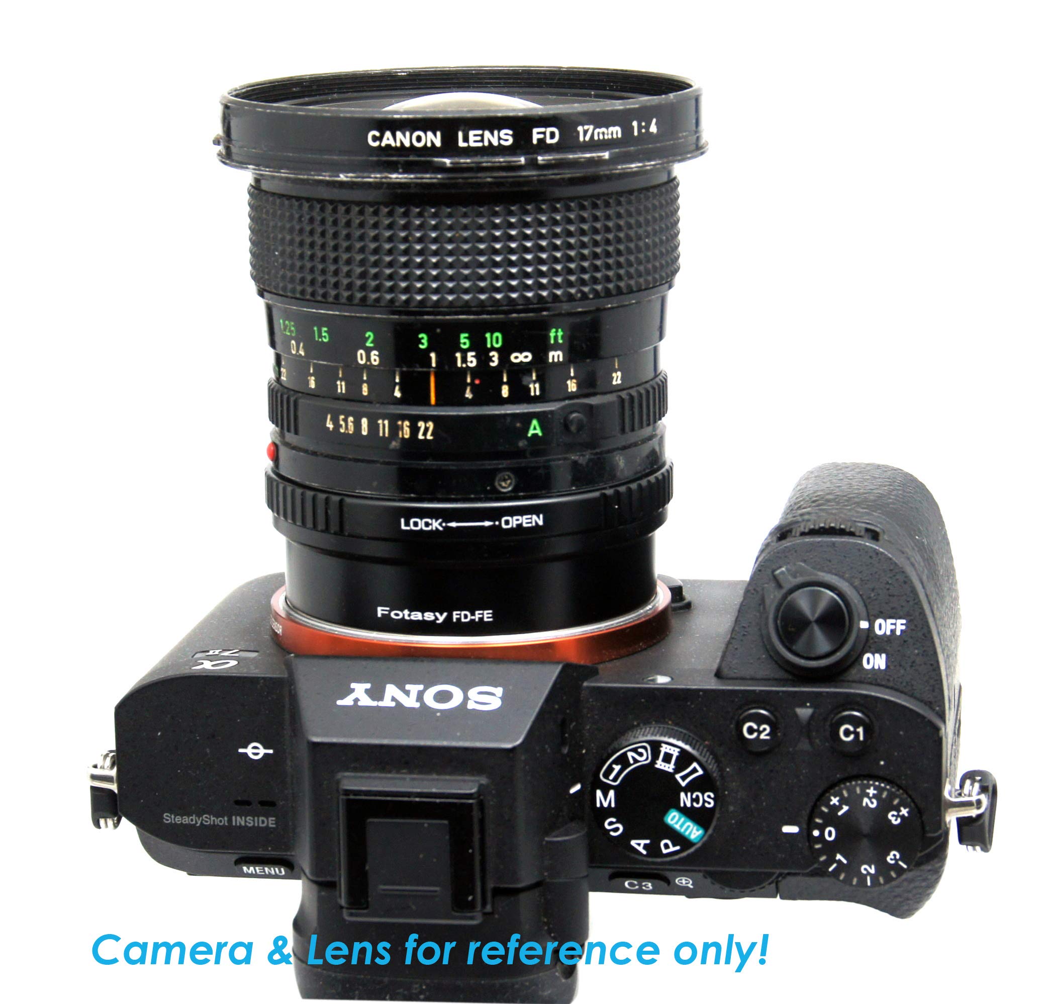 Fotasy Cannon FD Lens to E Mount Adapter, FD E Mount, FD Lens to E, Compatible with Sony Mirrorless a7 a7R a7s II III IV a9 a7c Alpha 1 a6600 a6500 a6400 a6300 a6100 a6000 a5100 a5000 a3500 ZV-E10