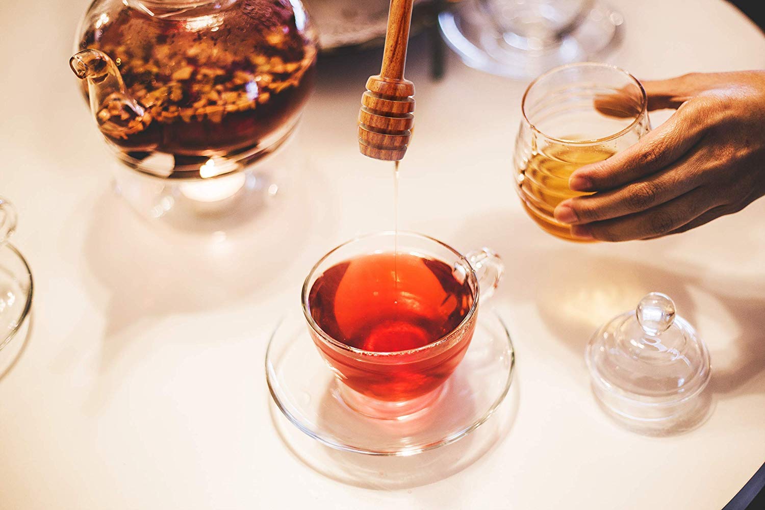 BATRA ASSOCIATES S.B.Arts 6 Inch Wooden Syrup Dippers-Honeycomb Sticks Perfect For Drizzling Honey-Maple Syrup-Chocolate-Caramel Honey Spoons