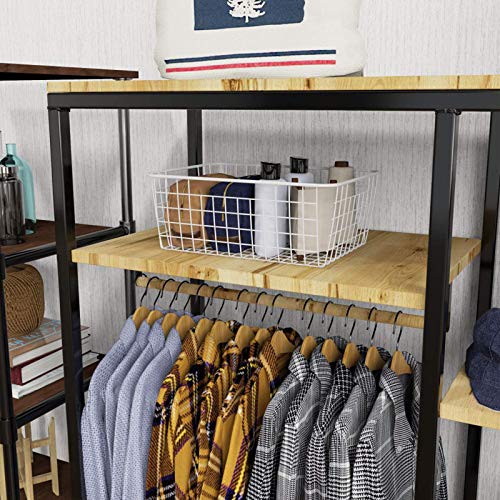Wire Storage Baskets, iSPECLE 4 Pack Large Metal Wire Baskets Pantry Organization and Storage with Handles, Freezer Organizer Bins for Pantry Kitchen Shelf Laundry Cabinets Garage, White
