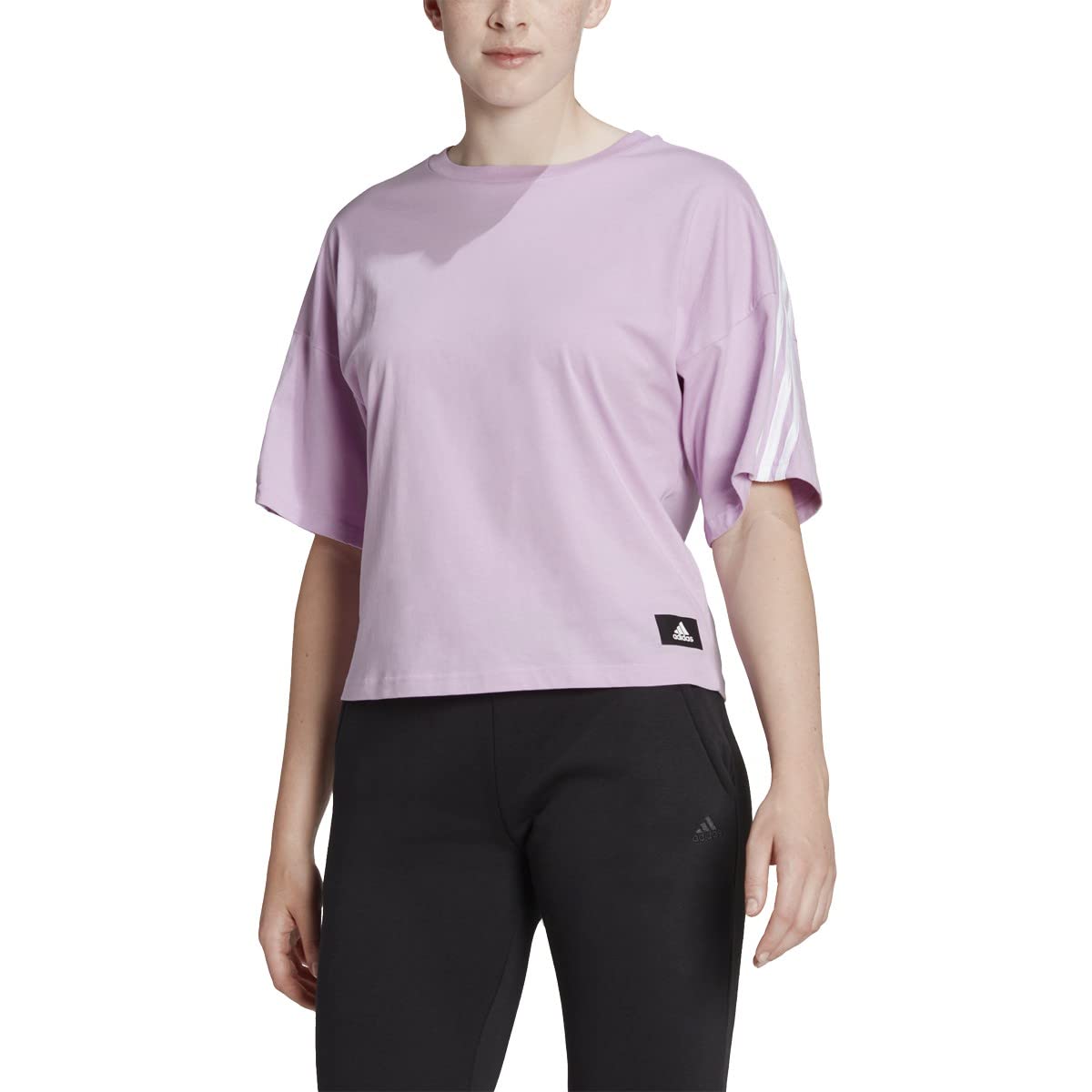 adidas Women's Sportswear Future Icon 3-Stripes Tee, Pulse Magenta, Large