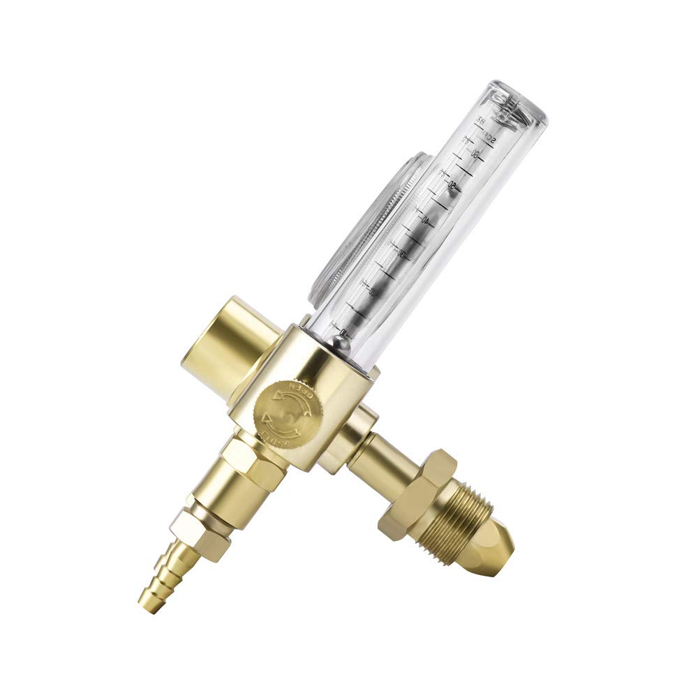 EZYOU Dual Output Argon MIG TIG Flow Meter & Regulator 0-60CFH CGA580 Inlet 5/"8 UNF-18RH Outlet