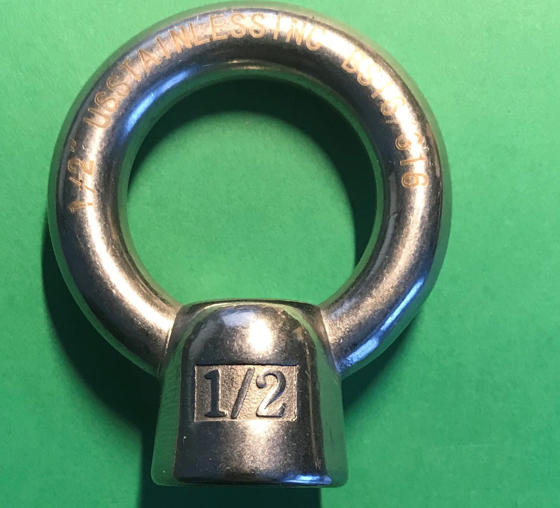 US STAINLESS Stainless Steel 316 Lifting Eye Nut 1/2" UNC Marine Grade Pitch of 13