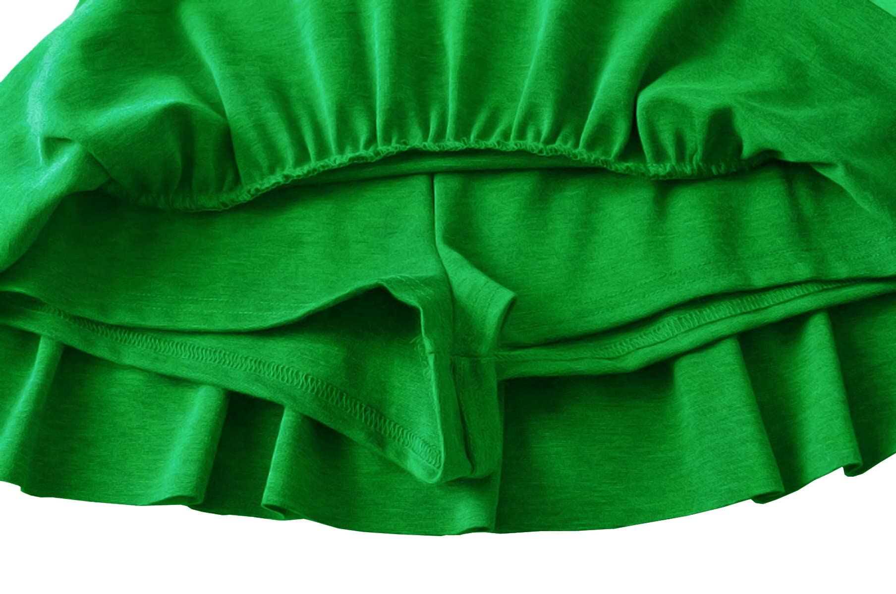 Afibi Women Stretchy Flared Ruffle Layered Mini Tennis Skater Skirts with Short (Small, Green)