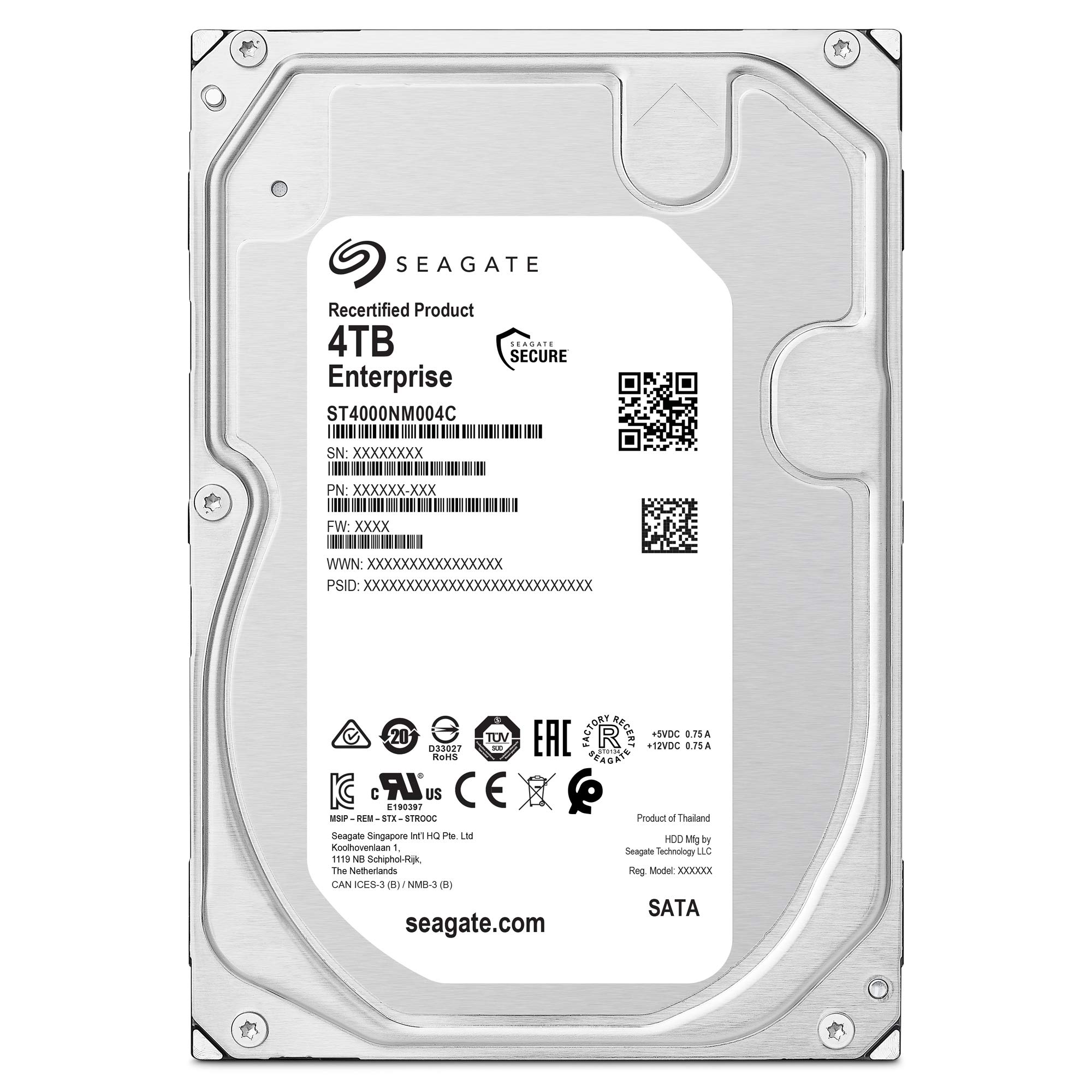 Seagate Enterprise 4TB Internal Hard Drive HDD – 3.5 Inch SATA 6Gb/s 7200 RPM, 256MB Cache (ST4000NM004C)
