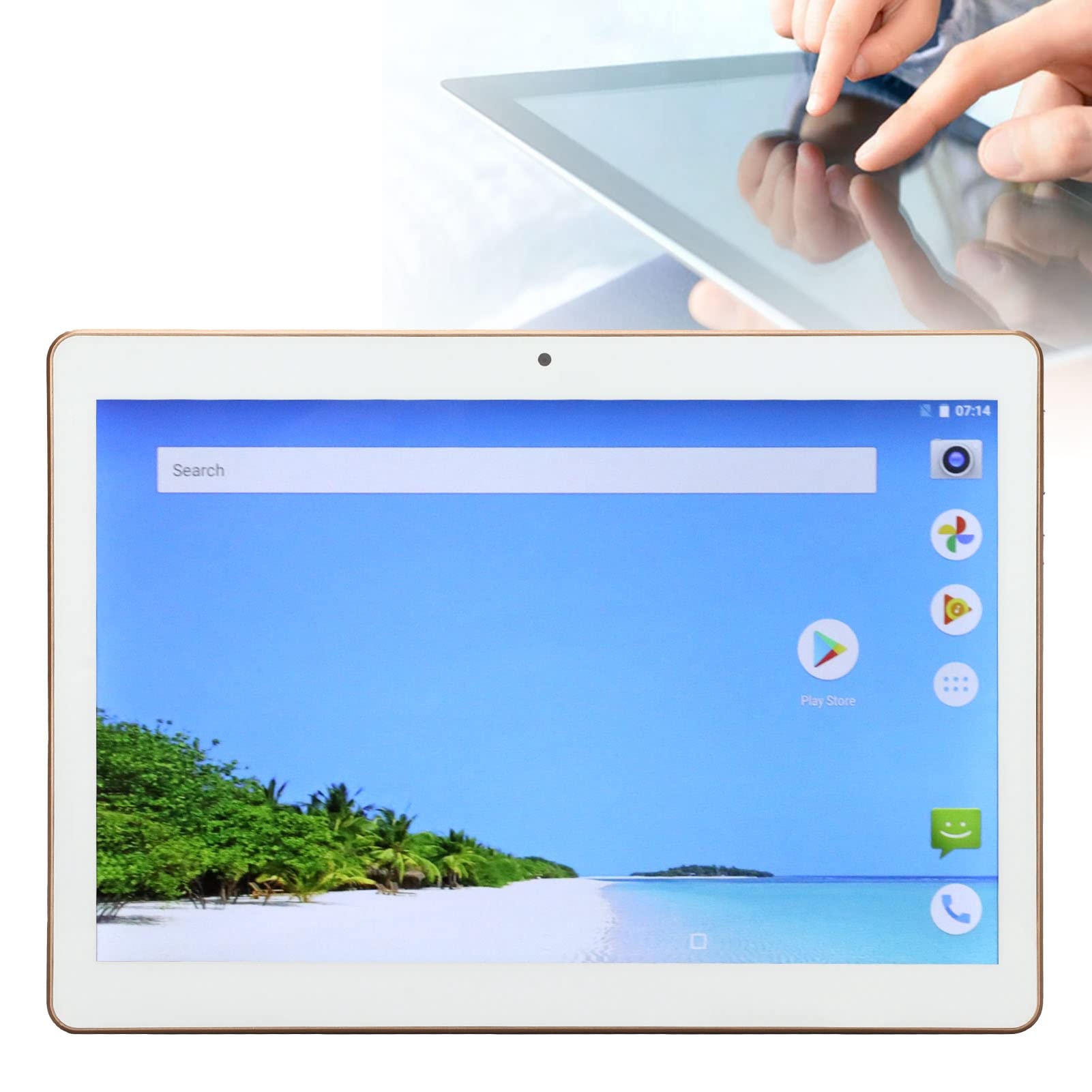 ANGGREK 10.1in Tablet 1280x800 HD, 2GB RAM, 32GB ROM, Dual Card Dual Standby, White, 8.0, 100 to 240V (US Plug)