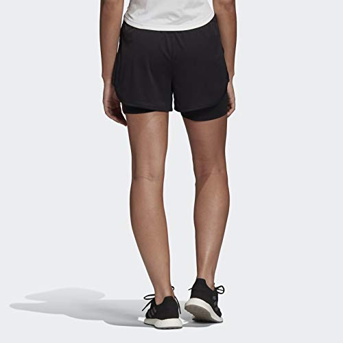 adidas womens 2 in 1 Marathon 20 Shorts Black Small 3"