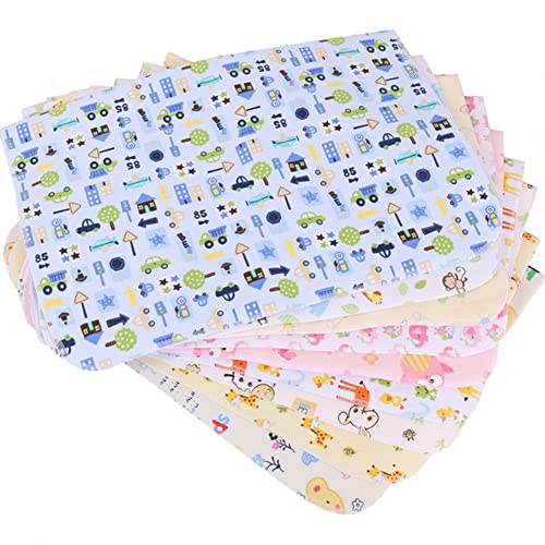 Monvecle 4pcs Pack Baby Infant Waterproof Cotton Changing Pads Washable Resuable Diapers Liners Mats (4pcs Pack-18"x12")