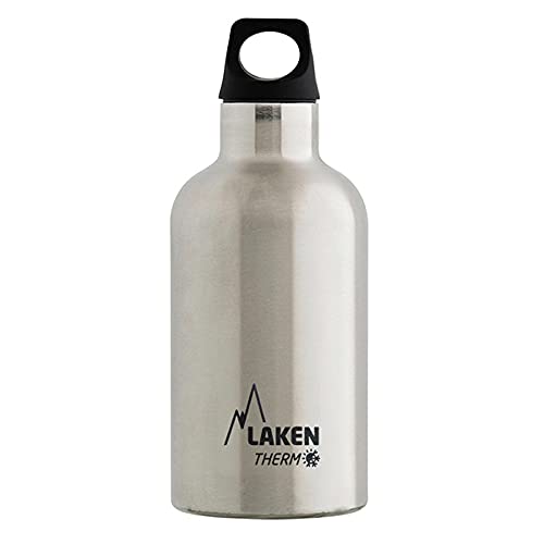 Laken Thermo Futura Vacuum Insulated Stainless Steel Water Bottle Narrow Mouth, 25 Ounce, Plain / Silver