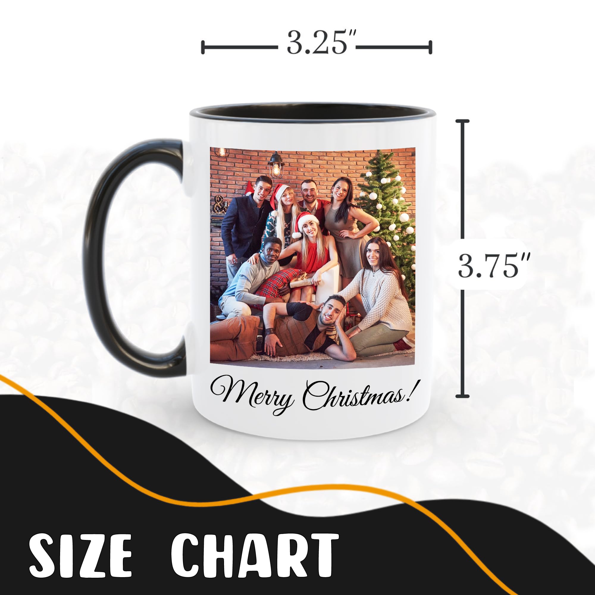 Giftbees Personalized Coffee Mug, Custom Picture Text or Logo Ceramic Mug, Customized Gift for Men & Women, Taza Personalizada with Photo and Words, Customizable 11 Oz Tea Cup | White