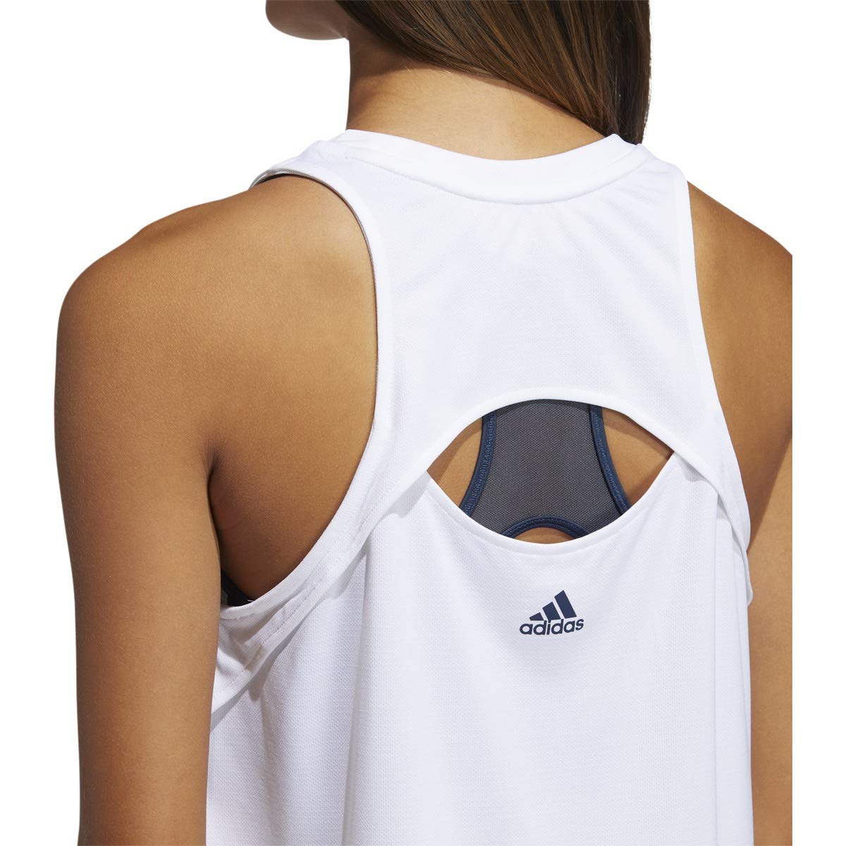 adidas womens Badge of Sport Logo Tank White/Crew Red/Crew Navy X-Large