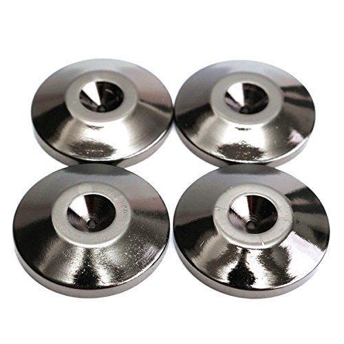 Facmogu 8PCS Black 24K Nickel Plated Isolation Stand Feet Cone Bases Copper, 5x25mm Speaker Spike Pads Speaker Stand Feet Pad, Non-Slip Speaker Spike Floor Protector for Audio Turntable Speaker CD AMP