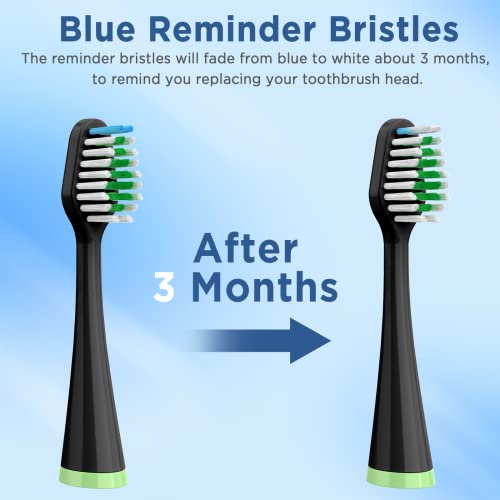 Replacement Brush Heads with Covers for AquaSonic Duo, 4 White & 4 Black Toothbrush Heads