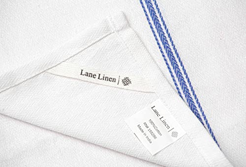 LANE LINEN Kitchen Towels Set - 100% Pure Cotton Dish Towels for Kitchen, Super Absorbent Kitchen Hand Towel, Blue Tea Towels, Soft & Durable Dish Cloths, Pack of 12 β 15βx25β, Blue Stripe
