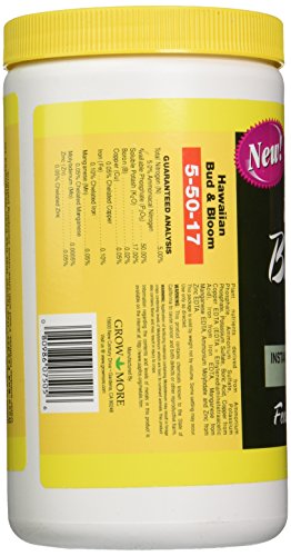 Grow More 7505 Hawaiian Bud and Bloom 5-50-17 Fertilizer, 1.5-Pound