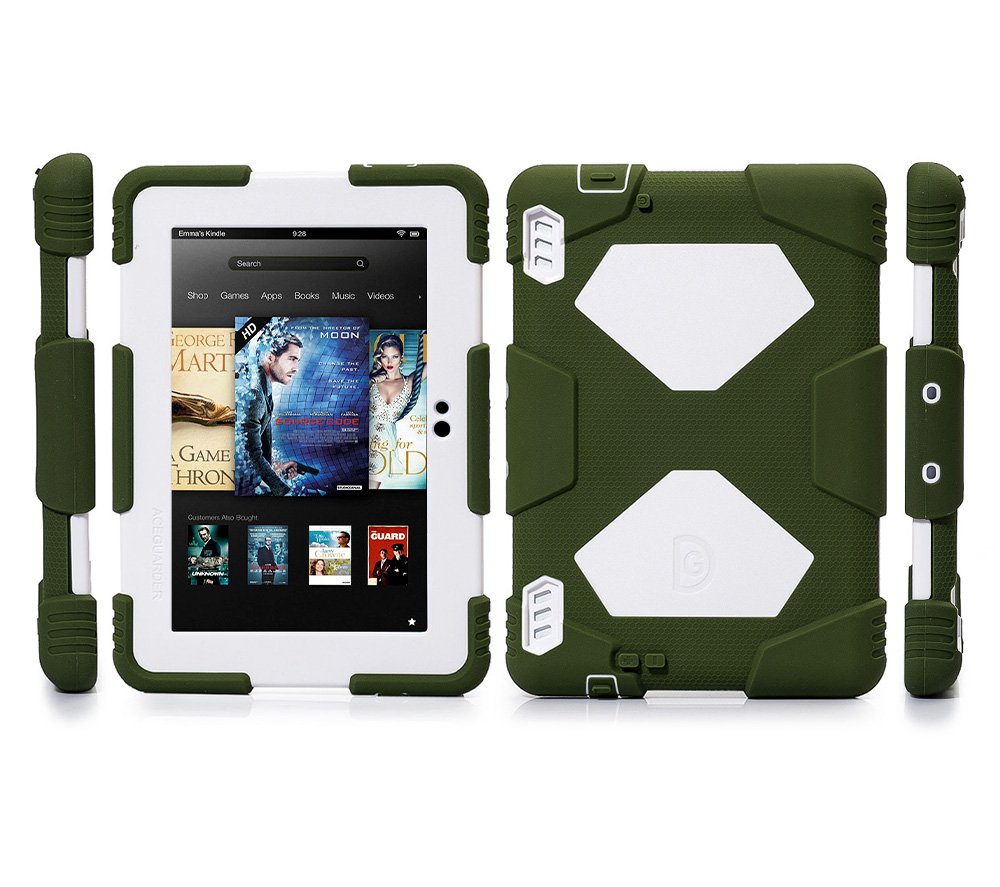 ACEGUARDER Military-Duty Series for Amazon Kindle Fire HDX 7'' Rainproof Snowproof Dirtproof Shockproof Cover Case with Stand