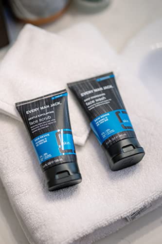 Every Man Jack Daily Energizing Face Wash for Men - Deeply Cleanse, Moisturize, and Revive Dry, Tired Skin with Hyaluronic Acid and Caffeine - 5 oz Men's Face Wash - Twin Pack