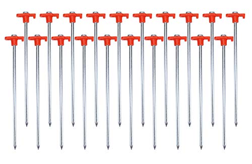 Yesland 20 Pack Tent Stake, 9-7/8 Inch Galvanized Non-Rust Camping Family Tent Pop Up Canopy Stakes
