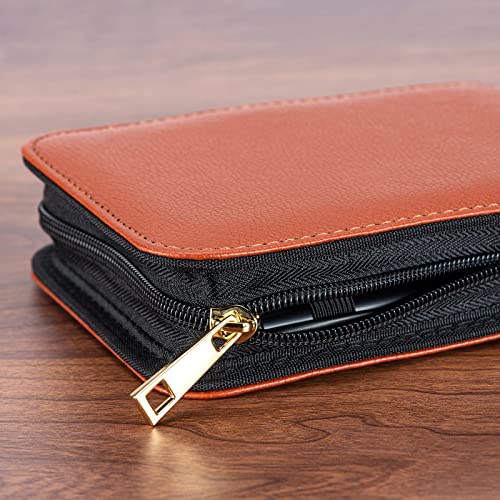 Lanxivi Fountain Pen Roller Pen Pu Leather Case for 12 Pens (Coffee)