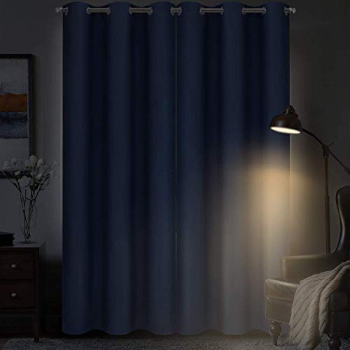Diraysid Blackout Curtains for Bedroom Grommet Thermal Insulated Room Darkening Curtains (42 x 84 Inch, 2 Panels, Navy Blue)