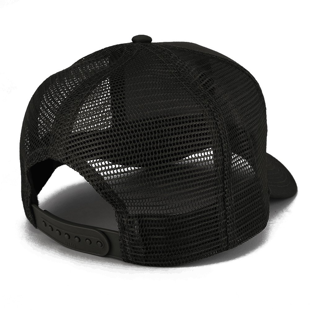 AC Racing USA American Flag Patch Snapback Trucker Mesh Cap - Black, Black/Red Patch