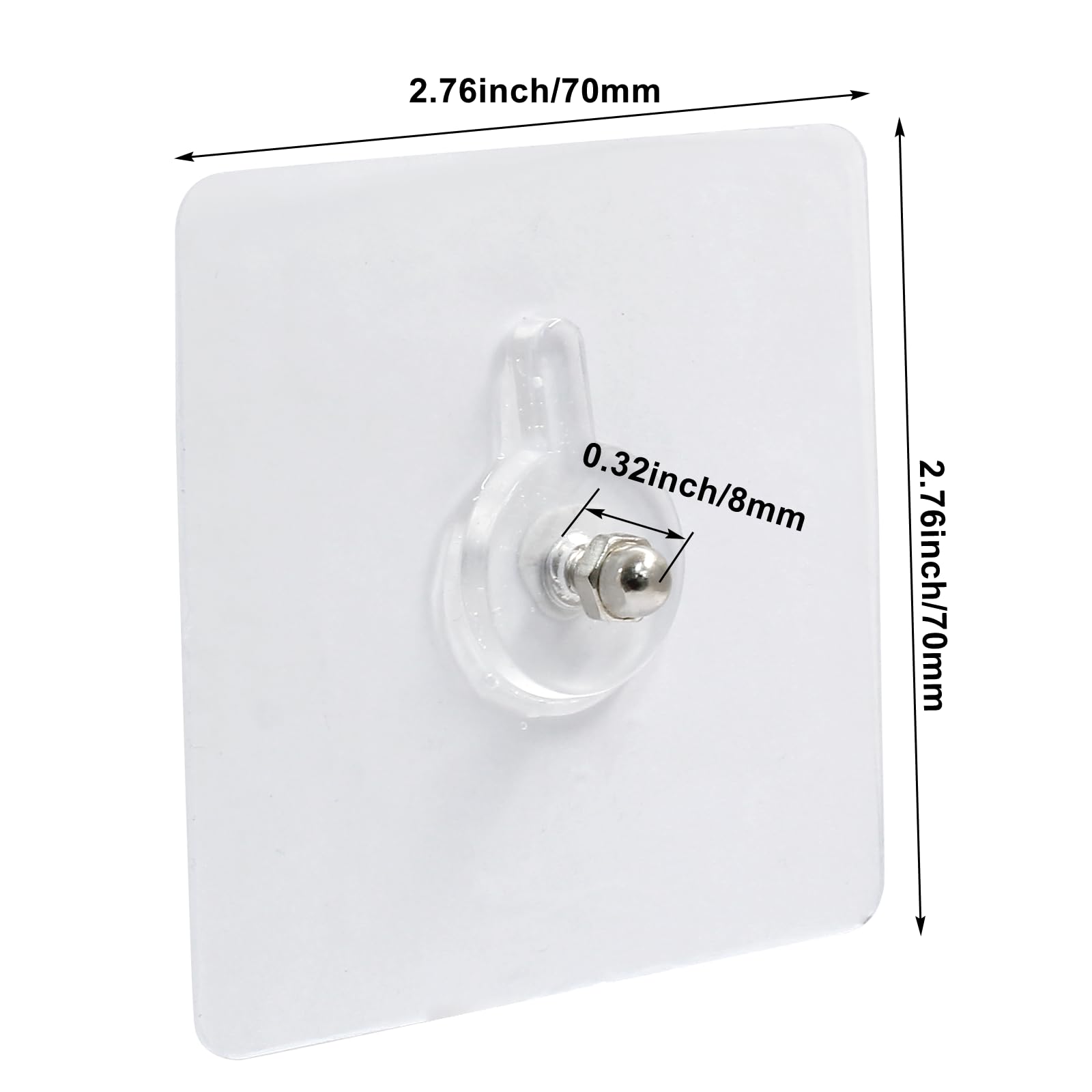 Hitefu 10pcs Self-Adhesive Hooks Without Nails, Heavy Duty Wall Hooks for Hanging, Screw Free Sticker for Wall Mount, Waterproof Picture Hanging Hooks for Kitchen, Bathroom, Home, Office (8mm)