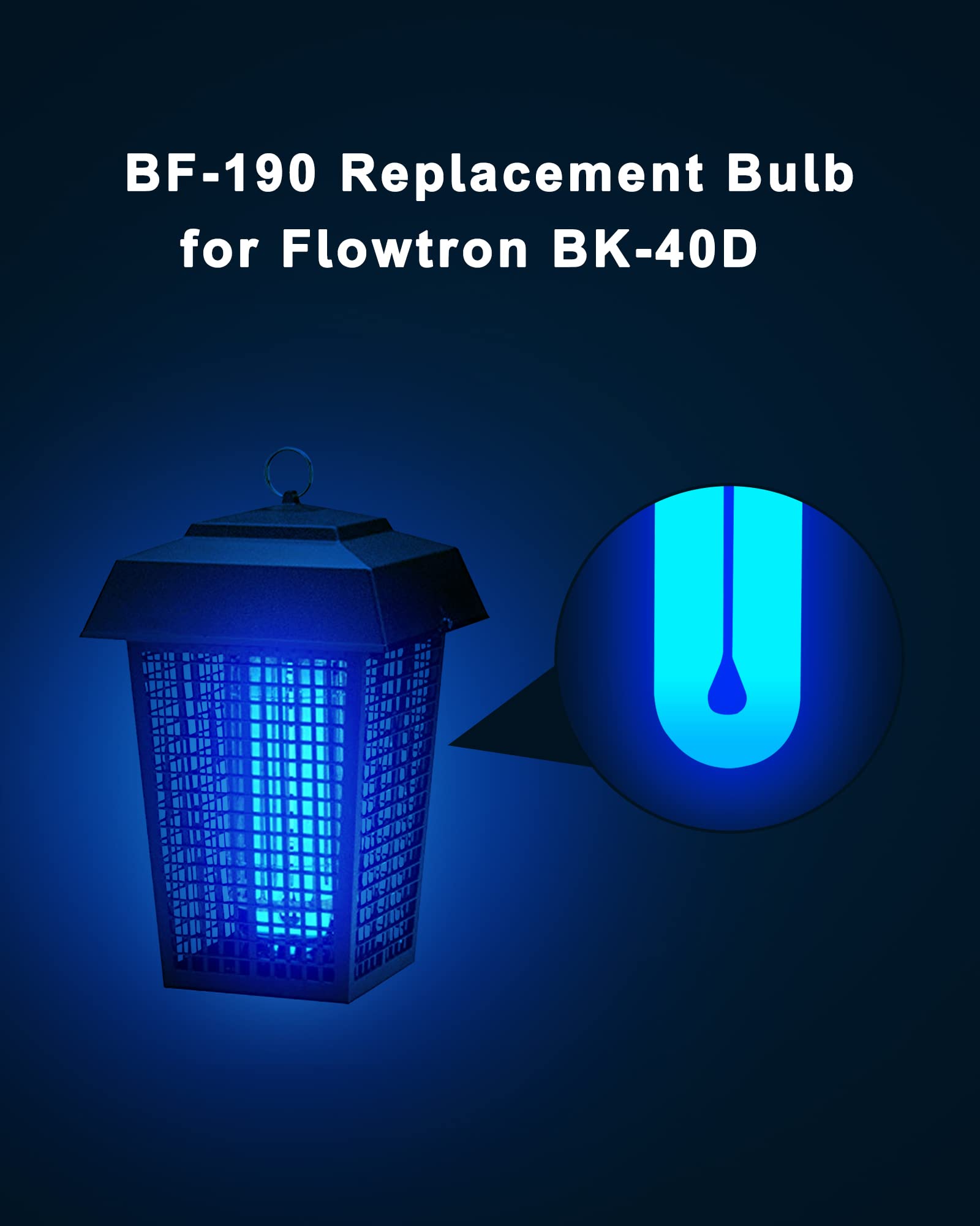 BF190 Bug Zapper Replacement Bulb Compatible with Flowtron BK-40D, 10 Inch FUL32T8/BL U Type Replacement Light Bulb for 32W Outdoor Electronic Insect Killer with 4-Pin Base, 1 Pack