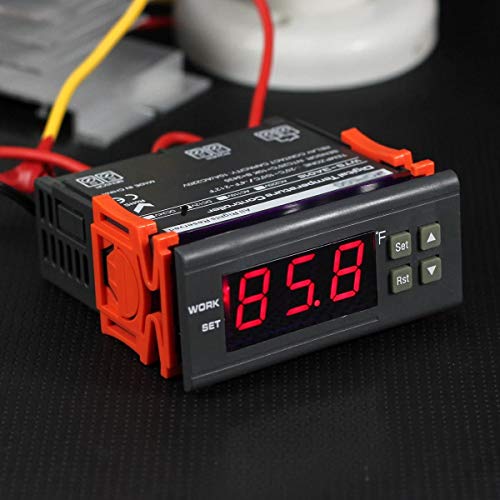 bayite AC 110V Fahrenheit Digital Temperature Controller 10A 1 Relay with Sensor