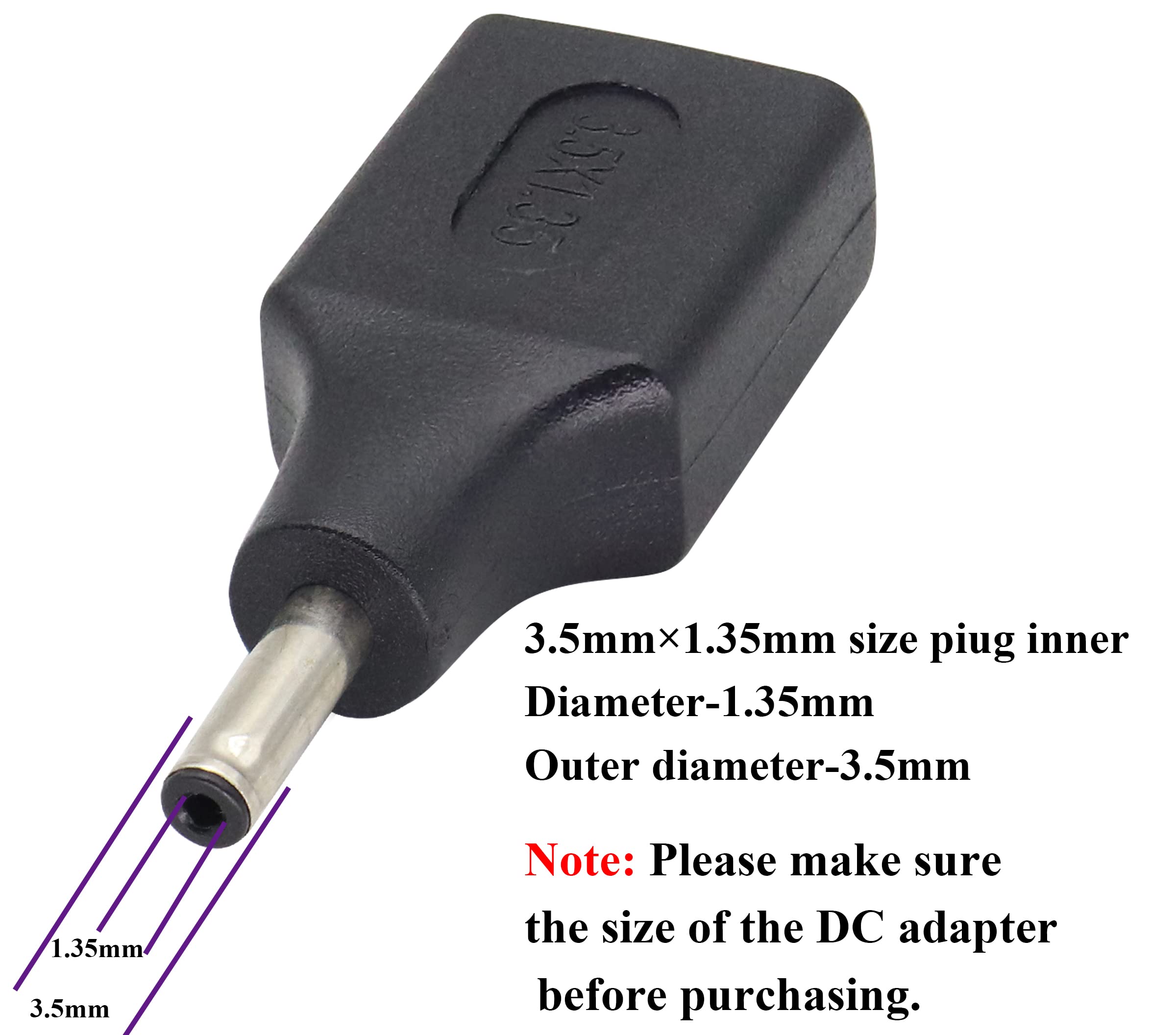 AAOTOKK (2 Pack USB to DC 3.5×1.35mm Power Adapter 5 Volt USB 2.0 A Female to DC 3.5 × 1.35 mm Male Jack DC 5V Barrel Power Plug Charger Cord Connector for 5 V DC or USB Charging Device(F/3.5×1.35)