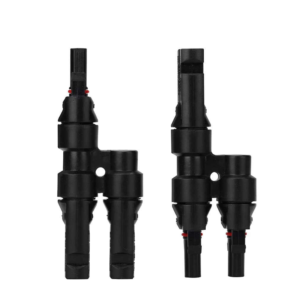 BAYM Solar Panel T Branch 2 to 1 MMF + FFM Cable Connector Solar Wire Connector T-Type T2 Coupler Combiner(1 Pair)