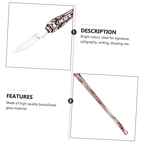 FAVOMOTO 2pcs Glass Dip Pen Wedding Sets Quill Pen Set Stained Glass Glass Dip Pen Set Calligraphy Pen Decorative Note Pen Stationery Office Stationery Drawing Pen Black Note Pen