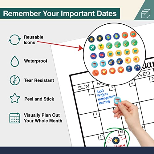 Large Dry Erase Wall Calendar - 36" x 96" - Undated Blank 2023 Reusable Yearly Calendar - Giant Whiteboard Year Poster - Laminated Office Jumbo 12 Month Calendar