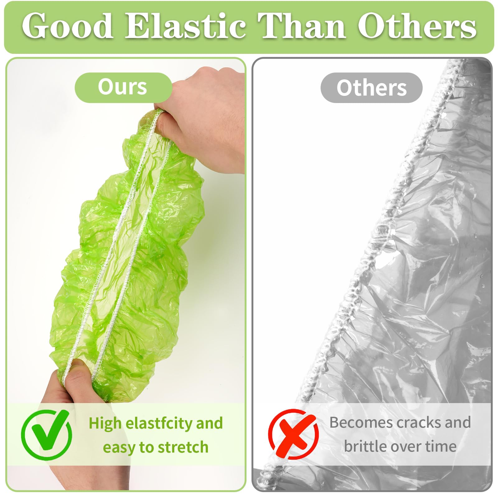 Plastic Bowl Covers Elastic Reusable - 60 PCS Fresh Keeping Bags, 3 Size Food Covers Stretch, Shower Cap Bowl Storage Covers(6/8/10inch)