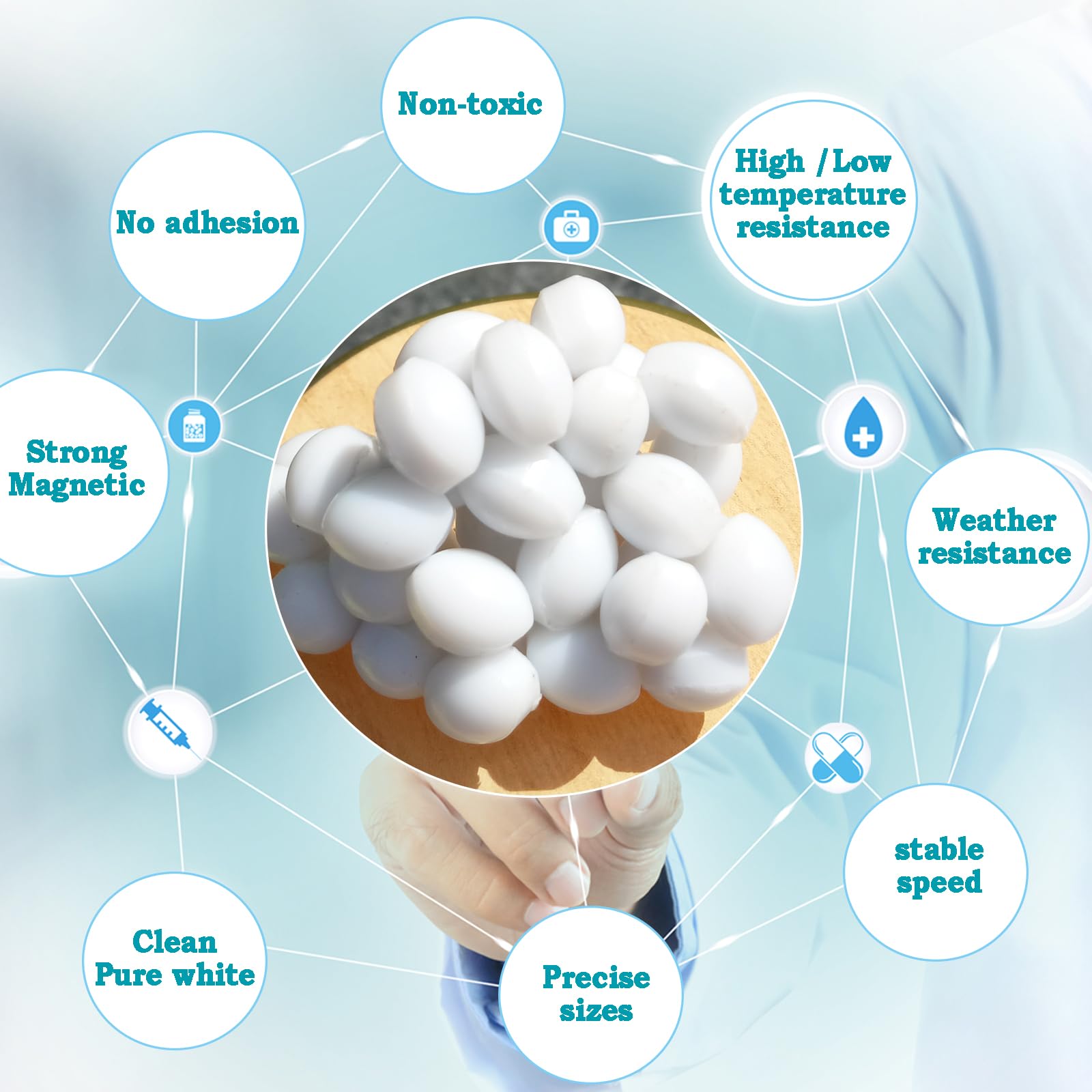 Magnetic Stirrer Stir Bar PTFE Magnetic Mixer Stir Bars (6X8mm, Olive Shape, 10pcs)