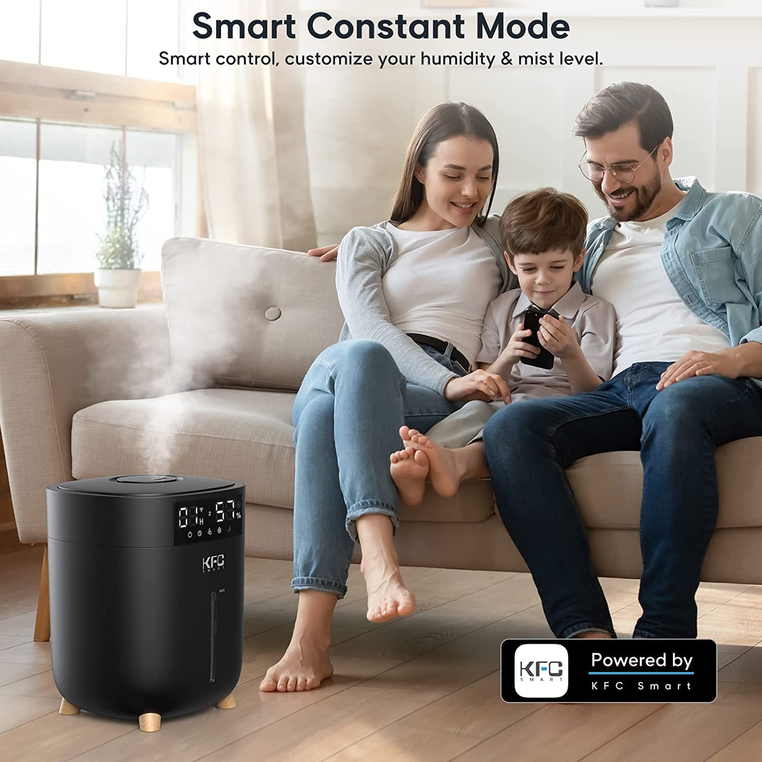 Humidifiers for Bedroom Large Room - Smart 8L Top Fill Cool Mist Humidifiers for Home, Nursery, Baby, Plant with Essential Oil Diffuser, Ultrasonic Air Humidifier with Adjustable 360° Rotation Nozzle