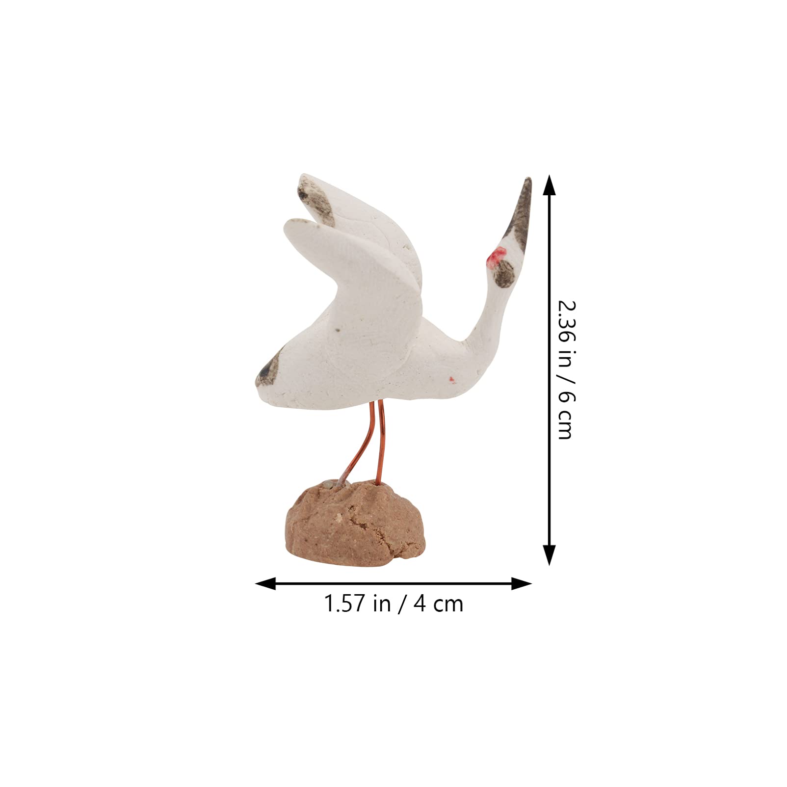 YARNOW 3pcs Miniature White Crane Statue Ceramics Chinese Bird Figurines Ornament for Fish Tank Bonsai Landscape Fairy Garden Decoration