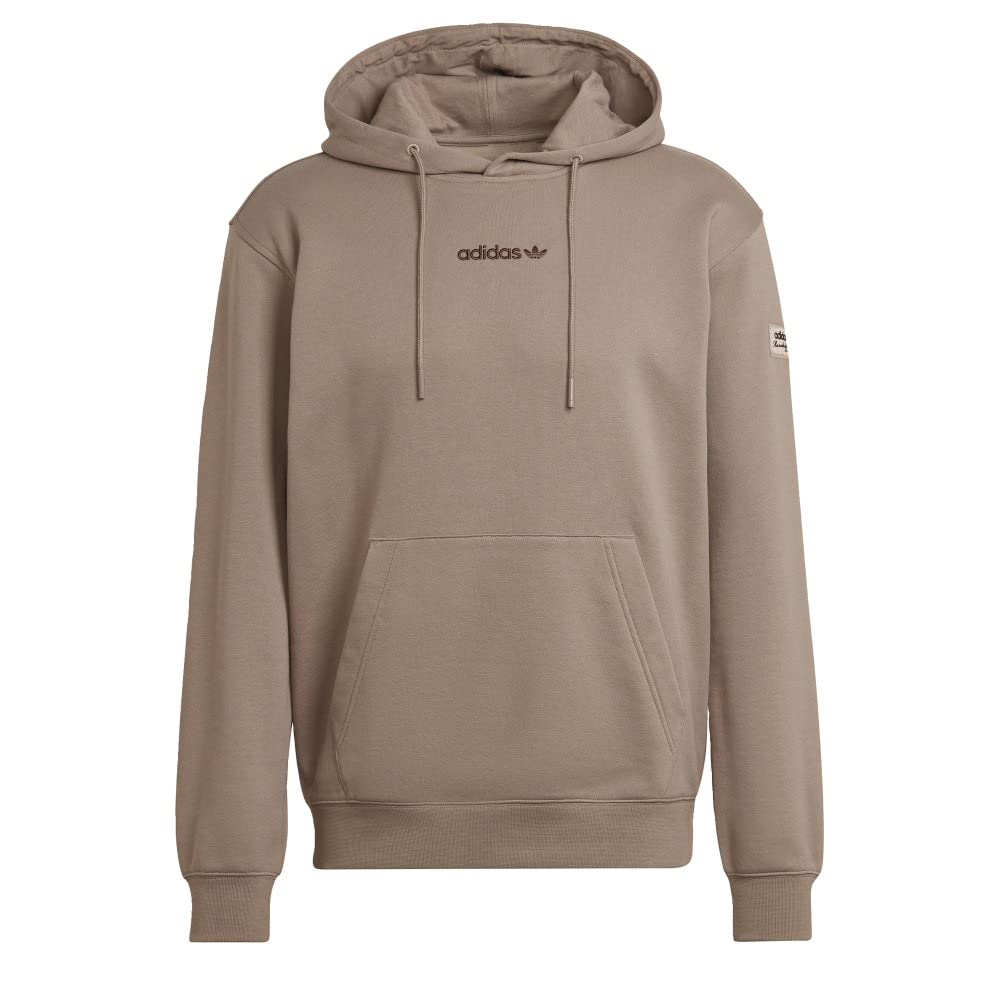 adidas Trefoil Linear Hoodie Men's, Brown, Size M