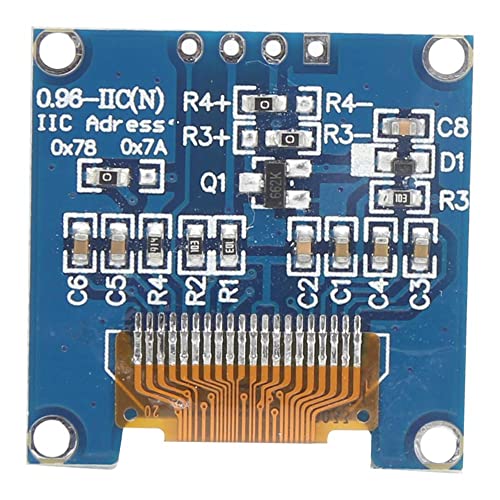 and Compatible OLED Display Module Small Electronic Component with 0.96 Inches LCD Screen White Color IIC Communication Enabled