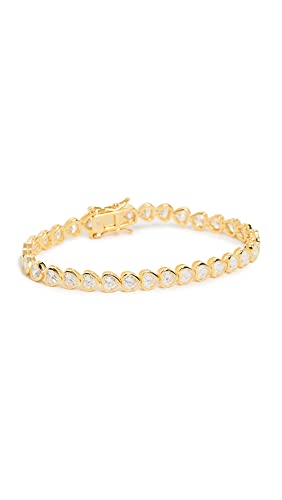 ADINA EDEN Women's Heart Bezel-Set Tennis Bracelet - Gold, Gold, One Size
