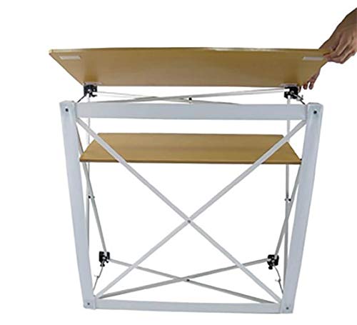 BannerBuzz Fabric Pop Up Counter Display, Portable Tradeshow Promotional Retail Display Booth, Pop Up Aluminum Frame with Wooden Top, 5.25' X 2.75' (Hardware Only)