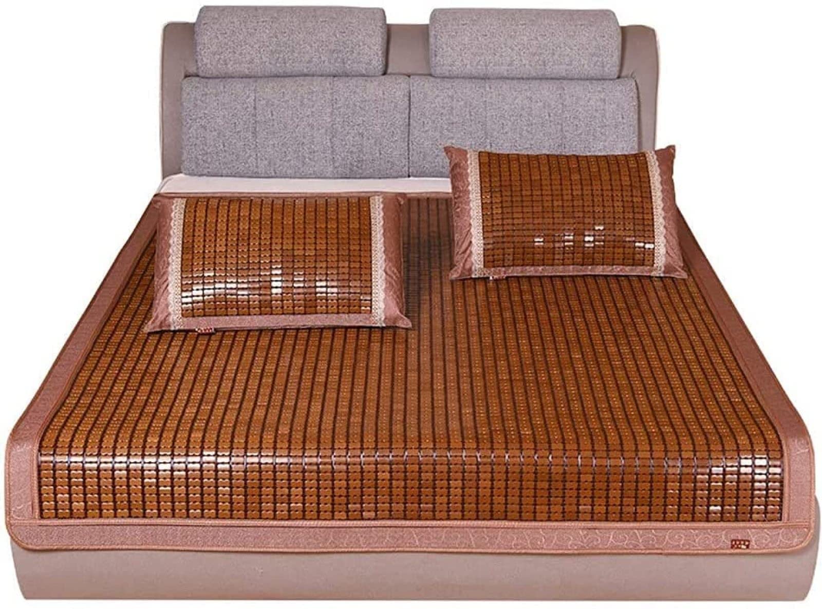 TBQATNTS Summer Sleeping Mat Foldable Summer Bed Mat Cool Sleeping Mattress Cooling Bed for Home School Dormitory,Brown,150 * 195cm