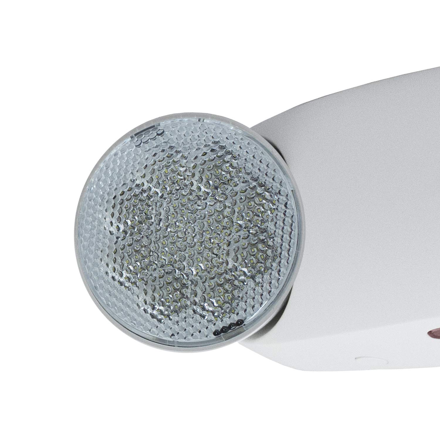 LFI Lights | Bright Oval Emergency Light | White Housing | Two LED Adjustable Round Heads | Hardwired with Battery Backup | UL Listed | (1 Pack) | EL-M2