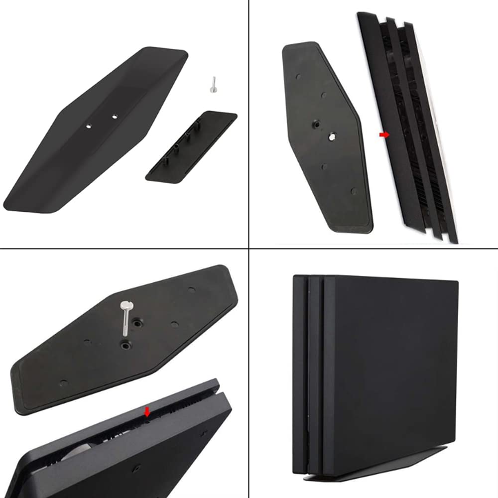 CKXIN Vertical Stand for PS4 Slim / PS4 Pro - 2 in 1 Vertical Holder Stand Bracket Mount Base for Playstation 4 Slim/Pro Console (Black)