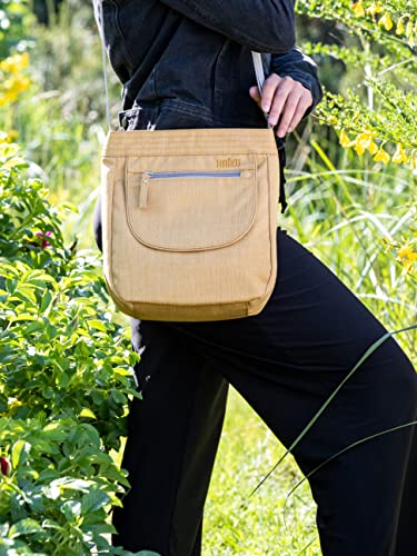 HAIKU Jaunt Eco-Friendly RFID Blocking Crossbody Bags for Women, Travel Purse with Zippered Pockets and Adjustable Strap, Honeycomb